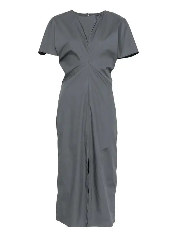 Soeur Round Neck Short Sleeve Dress - Gray