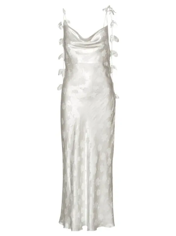 ROTATE BY BIRGER CHRISTENSEN Cowl Neck Midi Dress With Tie Detail - No