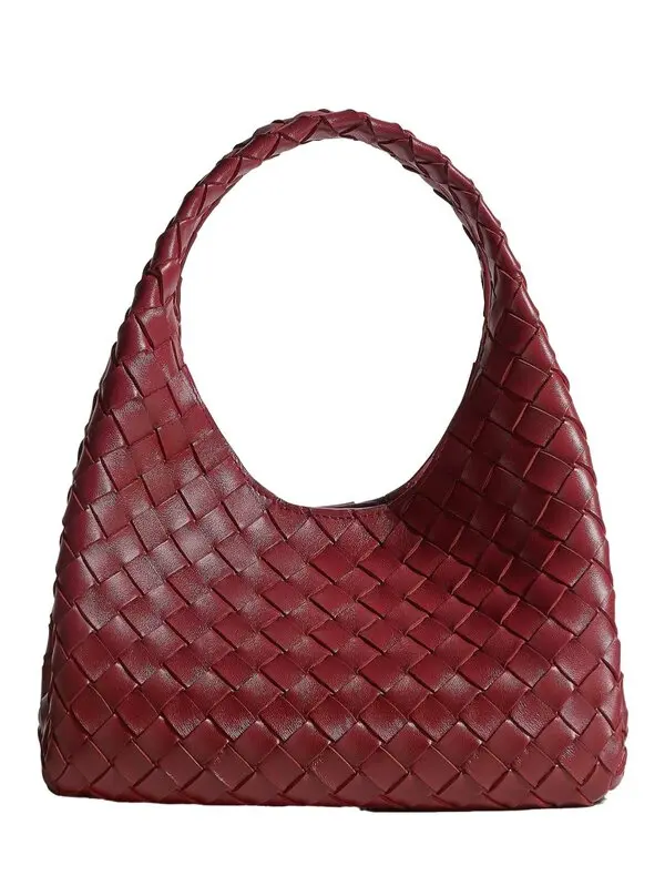 Bottega Veneta Small Campana Intrecciato Leather Shoulder Bag - Lava Red