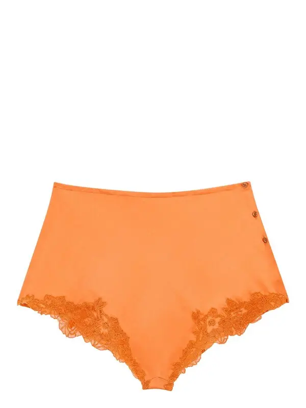 Saint Laurent Mulberry Silk Jersey Crepe-satin Pleated Lingerie Shorts - Baby Powder