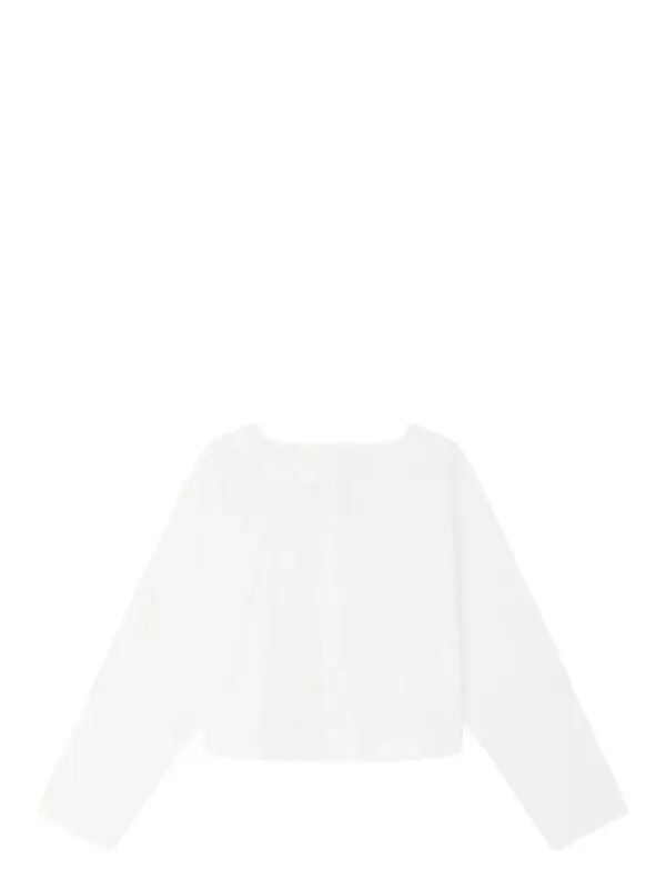 Soeur Embroidered Long Sleeve Blouse - White