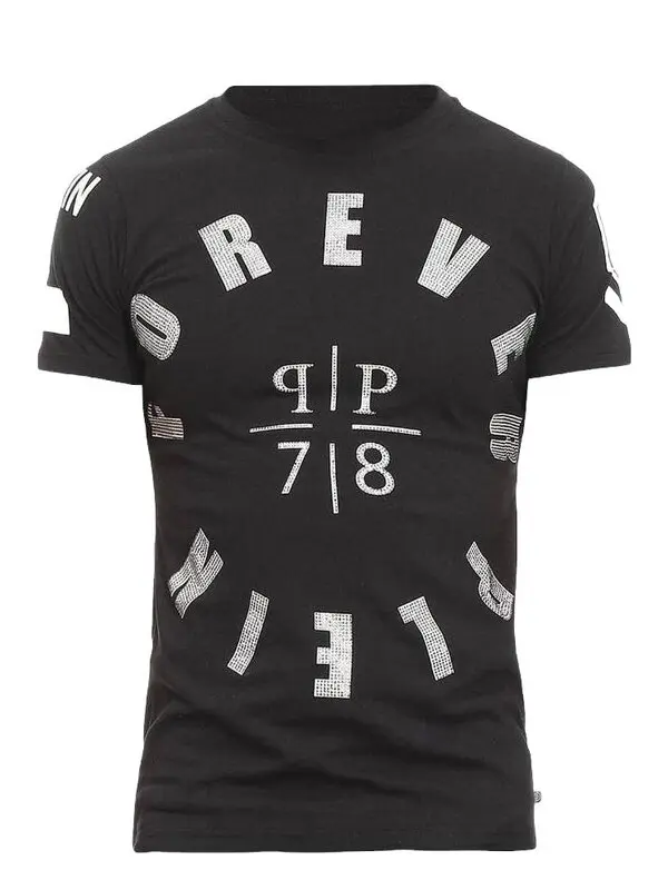 Philipp Plein Round-necked Logo T-shirt - Black