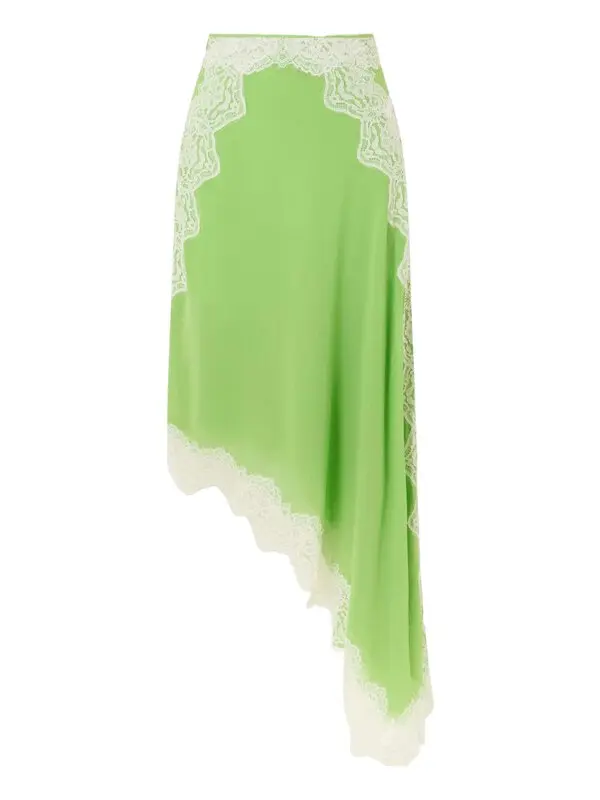 Christopher Esber Verve Lace-detail Asymmetric Skirt - Green