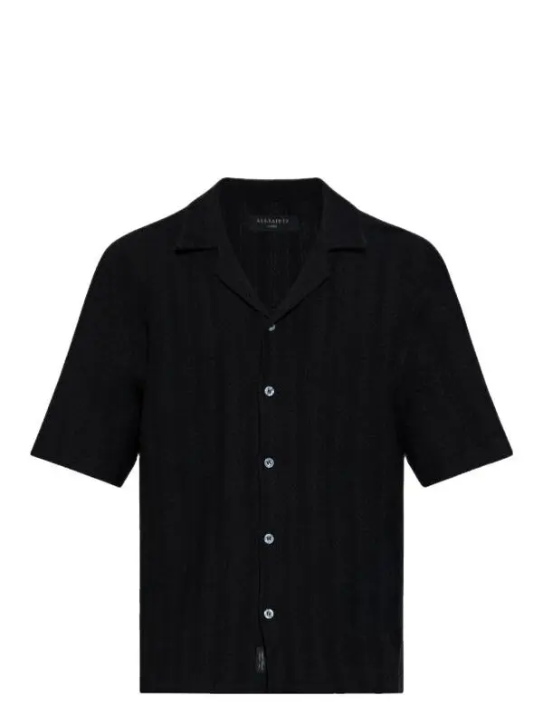 ALLSAINTS Trace Textured Short-sleeve Shirt - Jet Black