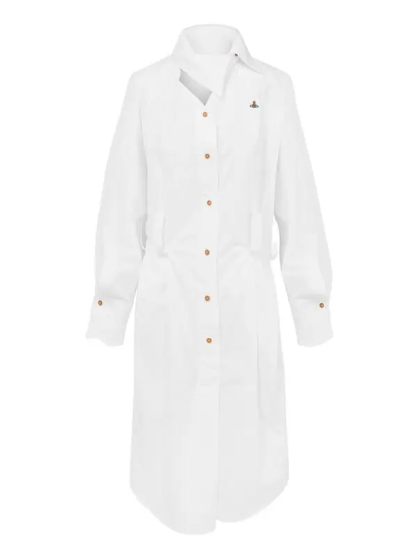 VIVIENNE WESTWOOD Orb Embroidered Shirt Dress - White
