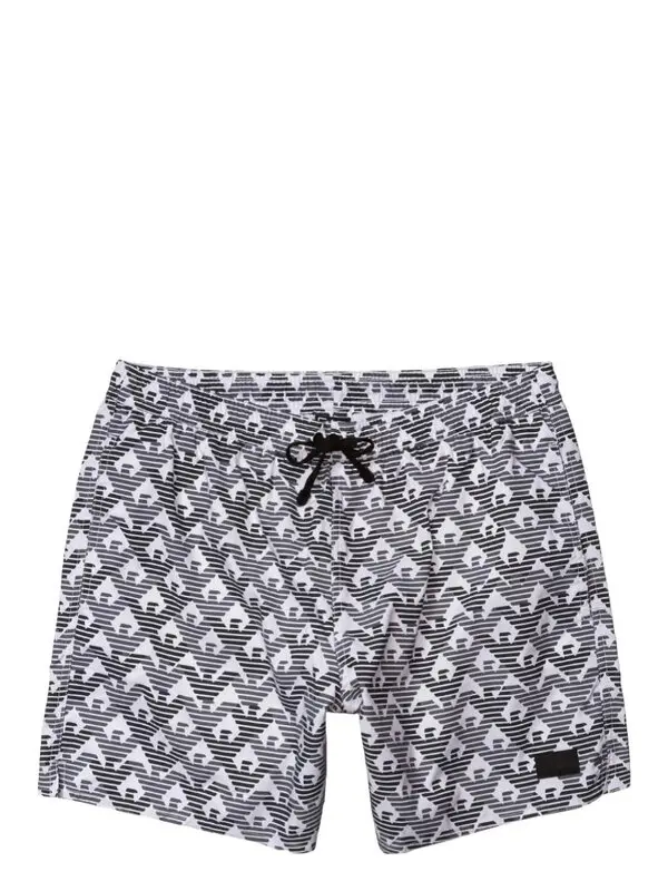 EA7 Logo Print Swim Shorts - Gray