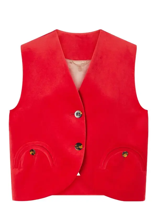 BLAZÉ MILANO Gliss Button Waistcoat - Red