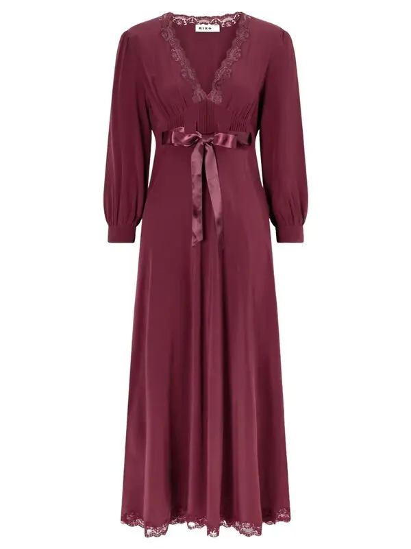 Rixo Adaline Lace-trimmed Silk Maxi Dress - Red