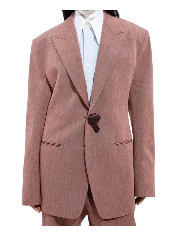 Bottega Veneta Wool And Linen Melange Jacket - Pink/carrubo Mel