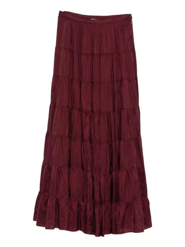 FORTE_FORTE Tiered Maxi Skirt - Brown