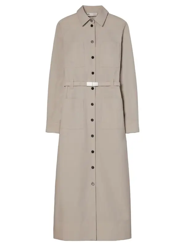 Tory Burch Belted Shirt Dress - Grey