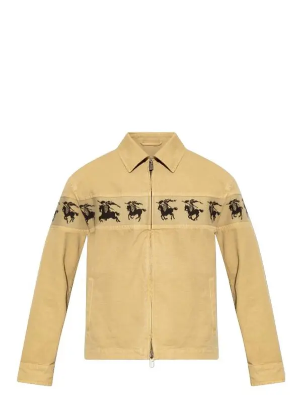 Burberry Tanners Printed Denim Jacket - Beige