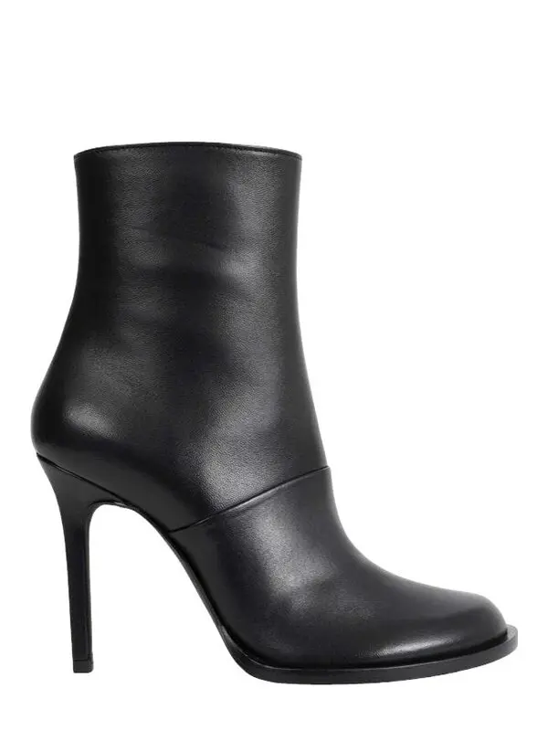 ANN DEMEULEMEESTER Leather Stiletto Heel Boots - Black