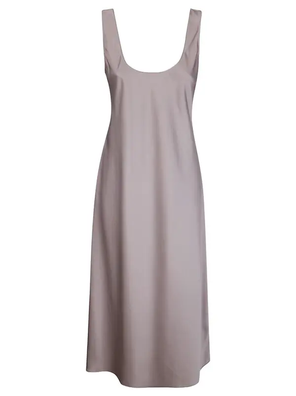 Calvin Klein Hero Matte Satin Slip Dress - Gray Fox Color
