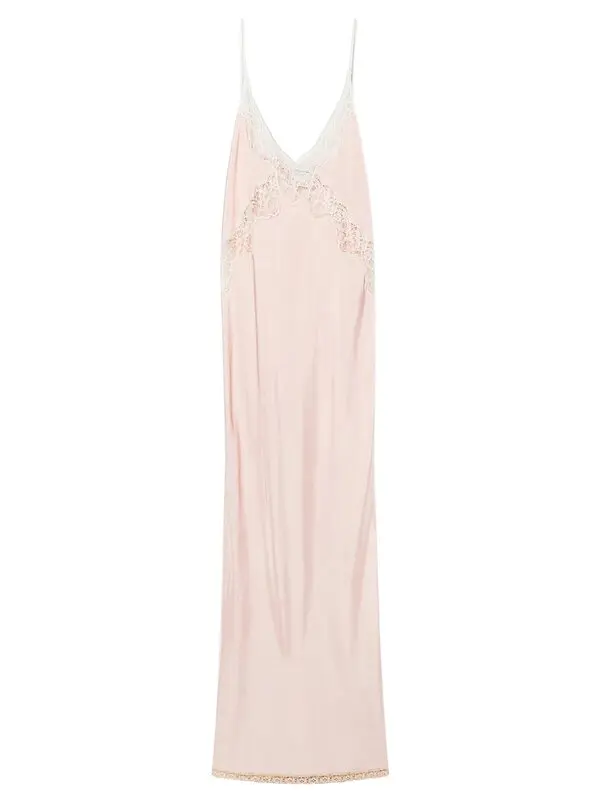 FORTE_FORTE Lace Trim Maxi Dress - Pink