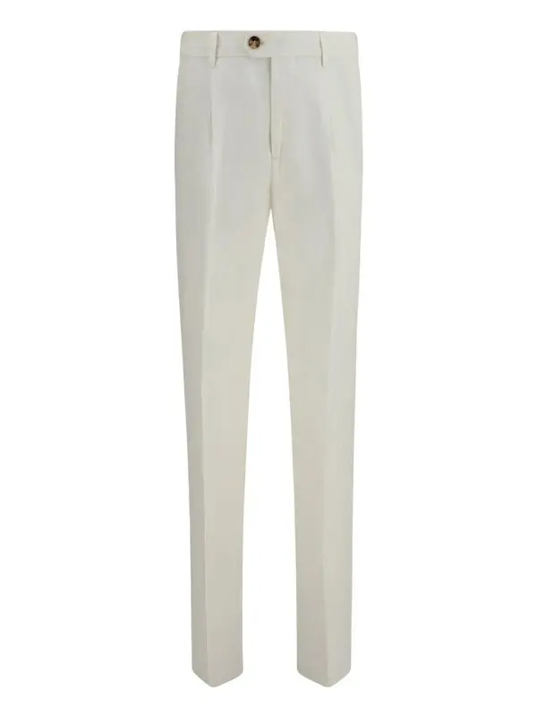 Brunello Cucinelli Pleated Tapered-leg Trousers - White