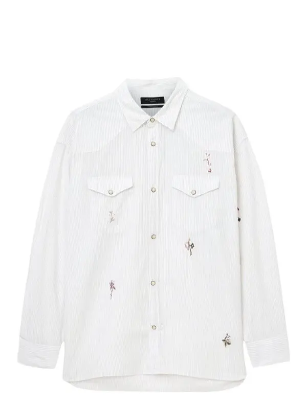 ALLSAINTS Portman Embroidered Shirt - Off White