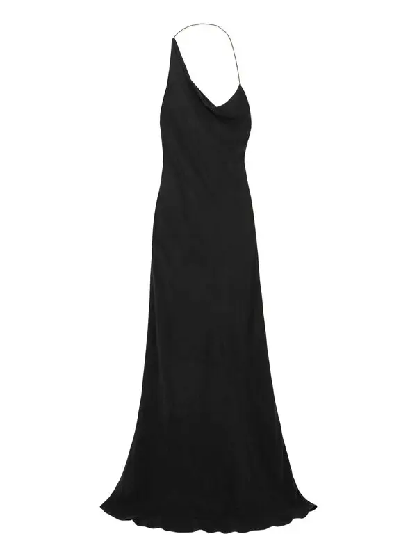 ST. AGNI Asymmetrical Maxi Skirt - Black