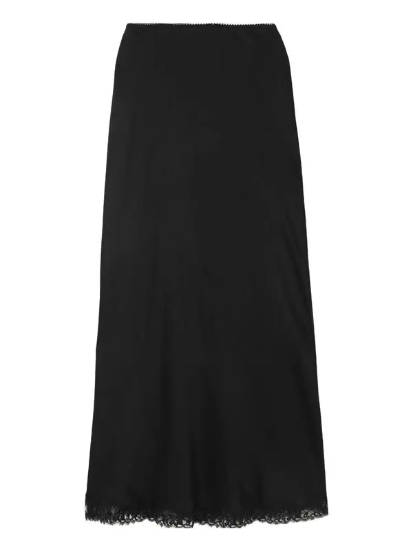 Rixo Lace-trimmed Midi Skirt - Black
