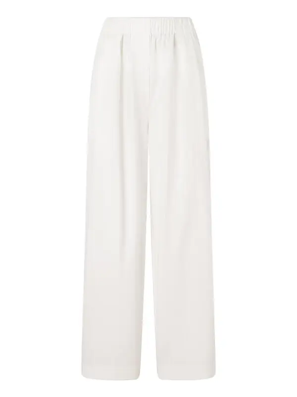 ST. AGNI Pleated Wide-leg Trousers - White