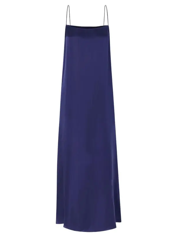 ANINE BING Mae Silk Satin Maxi Dress - Blue