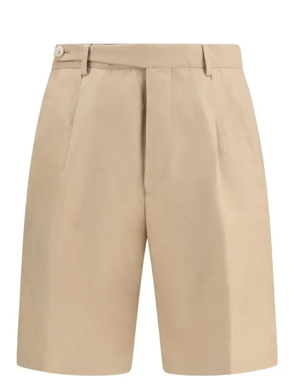 Brunello Cucinelli Pleated Bermuda Shorts - Nude