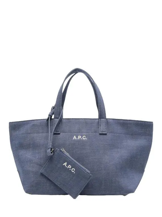 A.p.c. Logo Zip-pouch Tote Bag - Blue
