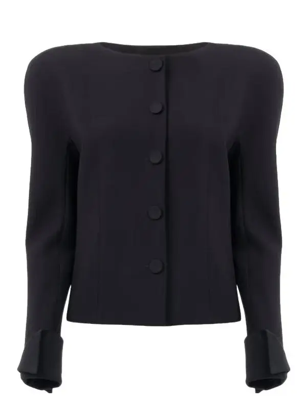 Chloé Collarless Fitted Jacket - Black