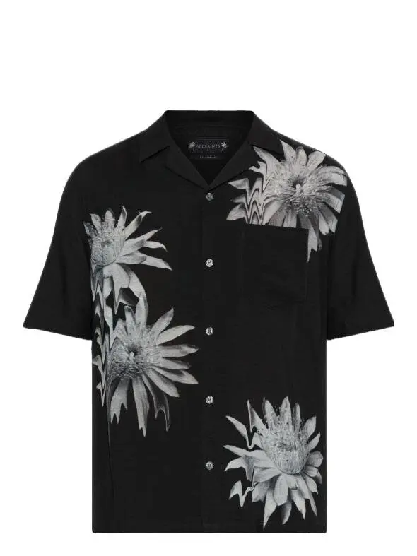 ALLSAINTS Floraze Floral Print Shirt - Black