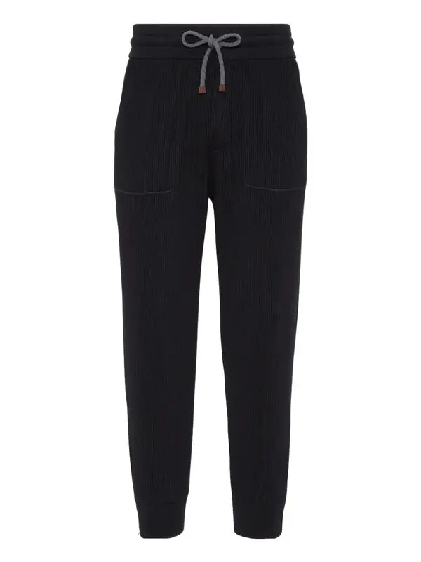 Brunello Cucinelli Knitted Track Pants - Black