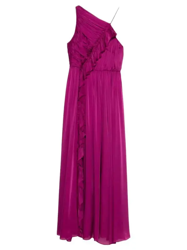 Ulla Johnson Aisha Ruffled One-shoulder Maxi Dress - Purple