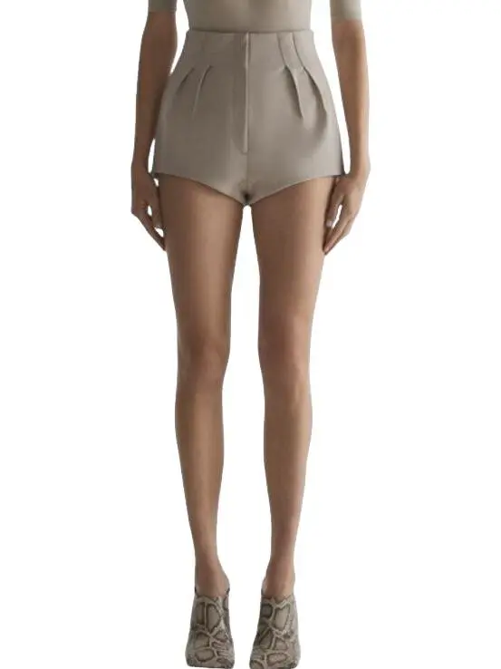 MUGLER Pleated Shorts - Light Brown