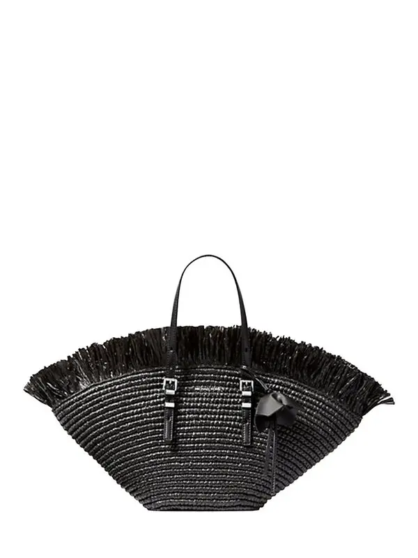 Michael Kors Large Tote Bag With Fringe And Tassel Detail - Black