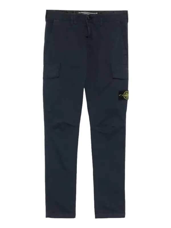 Stone Island Logo Patch Cargo Pants - Navy Blue