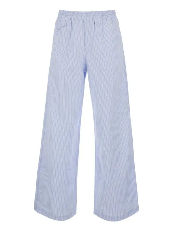 A.p.c. Lou Striped Elastic-waist Pants - Blue