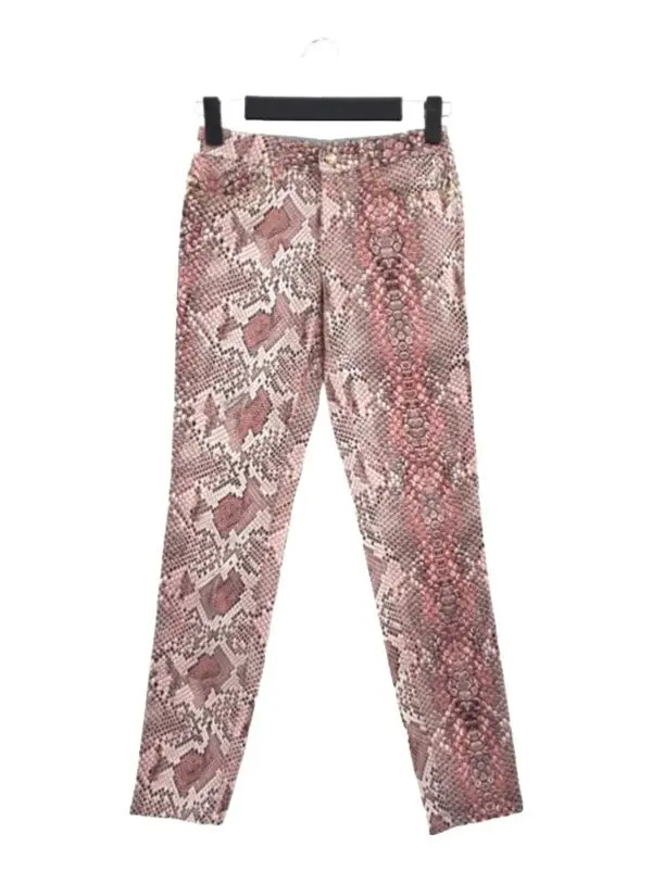 Just Cavalli Snake Pattern Denim Pants - Nude
