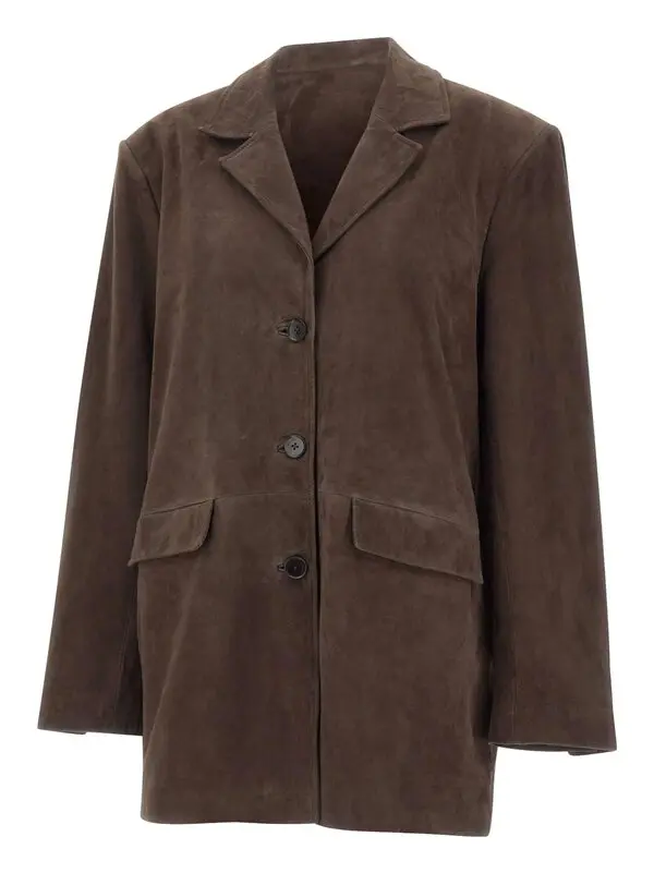 ROTATE BY BIRGER CHRISTENSEN Suede Blazer - Brown