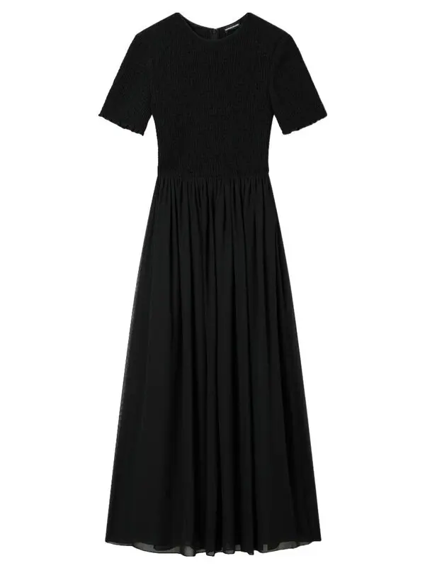 Emporio Armani Shirred Bodice Maxi Dress - Black