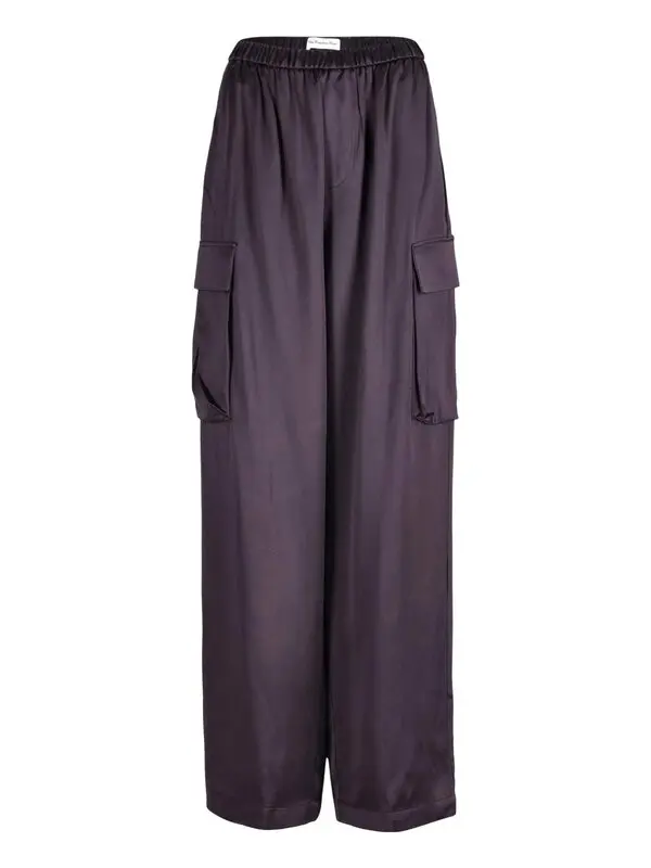 THE FRANKIE SHOP Delny Satin Cargo Pants - Darkbrown