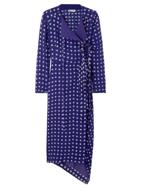 Tory Burch Printed Wrap Dress - Blue