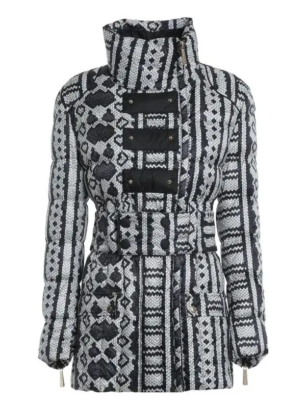 Just Cavalli Snake Print Down Jacket - Gray