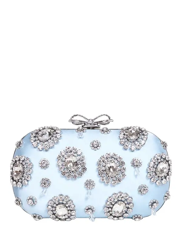SELF-PORTRAIT Embellished Clutch Bag - Blue