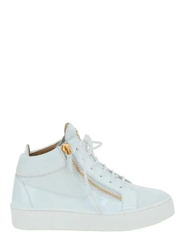 GIUSEPPE ZANOTTI Side-zip Lace-up Sneakers - White