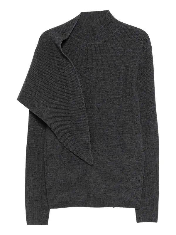 ENTIRE STUDIOS High-neck Asymmetrical Sweater - Ash
