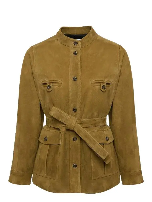 YVES SALOMON Belted Suede Jacket - Cigale