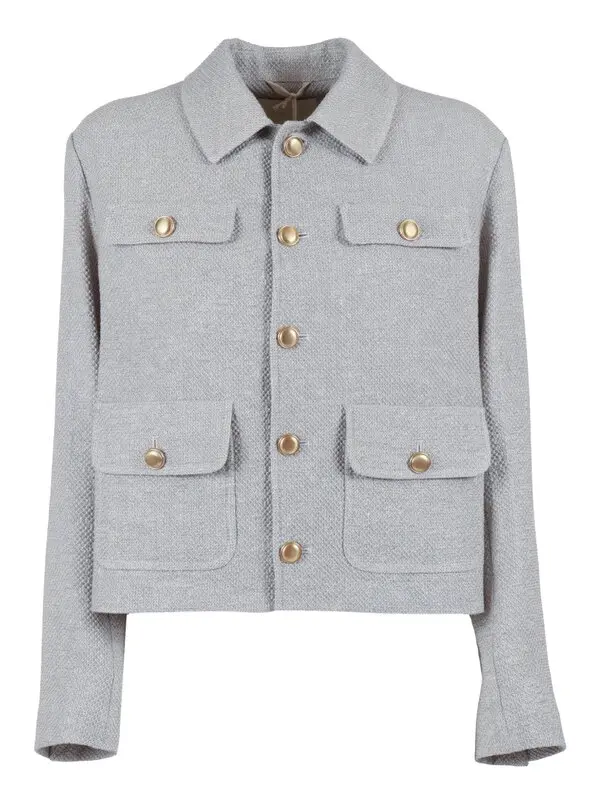 CIRCOLO 1901 Pointed Collar Jacket - Gray
