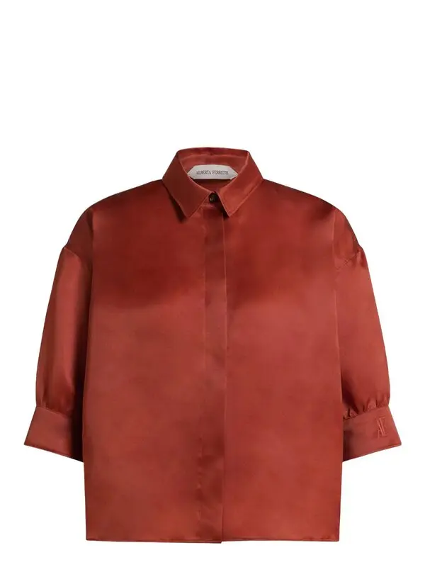 Alberta Ferretti Boxy Short-sleeved Shirt - Red