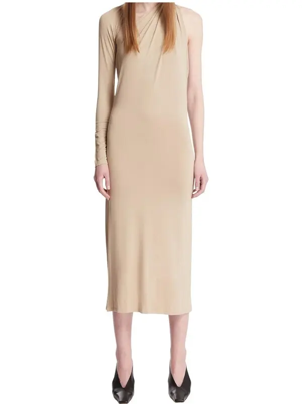 MUGLER One-shoulder Jersey Dress - Beige