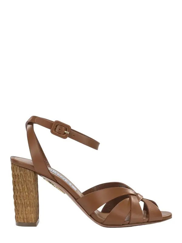 AQUAZZURA Copacabana Sandals With Wide Heel - Brown