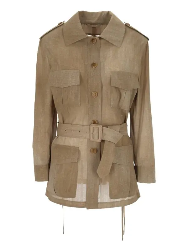 Ermanno Scervino Belted Jacket - Brown